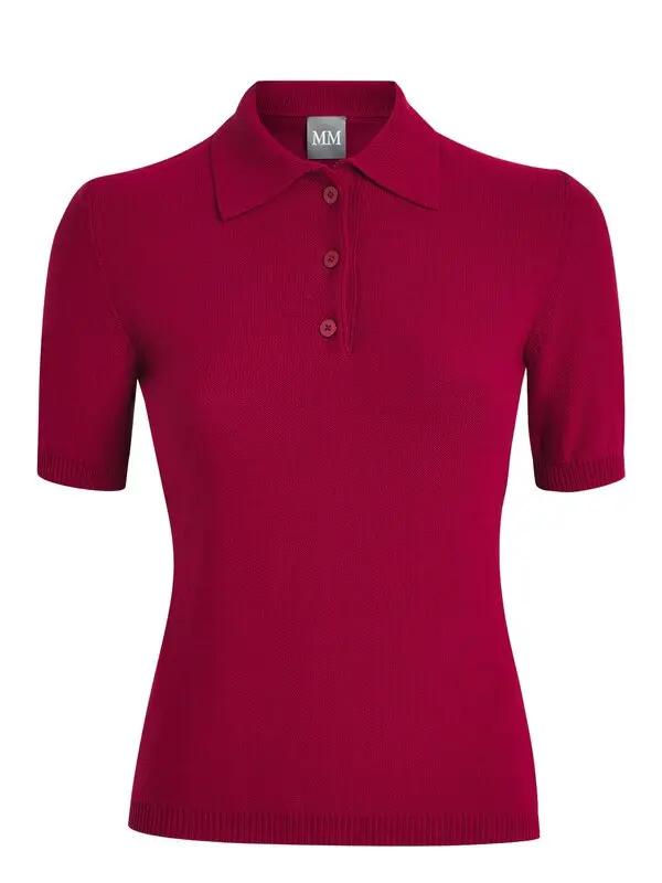 Max Mara Stretch-cotton Knitted Polo Shirt - Red