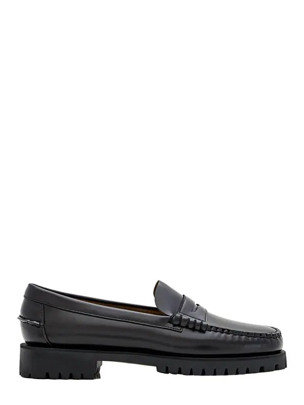 SEBAGO Leather Penny Loafers - Black