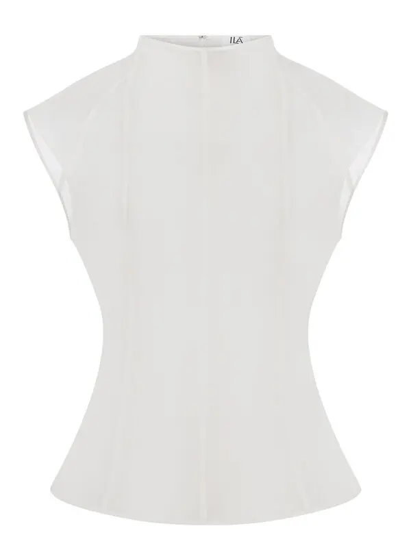 Ila Demi Silk Organza Blouse - White