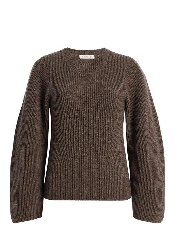 BY MALENE BIRGER Bianca Ribbed Wool-blend Sweater - Brown
