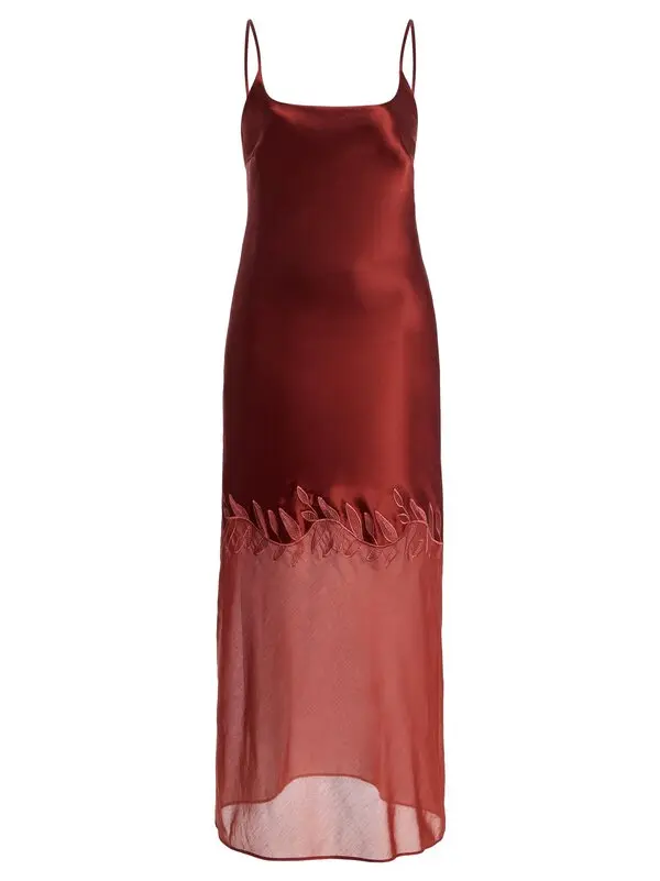 BY MALENE BIRGER Camilla Appliquéd Midi Dress - Burgundy