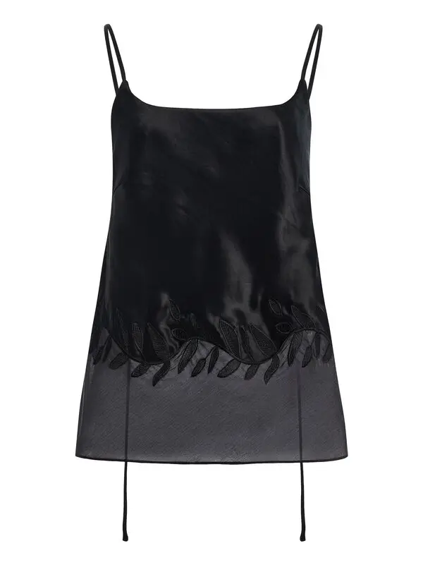 BY MALENE BIRGER Janina Appliquéd Top - Black