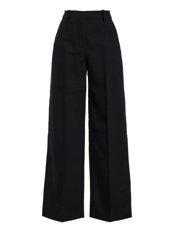 BY MALENE BIRGER Rosabella Virgin-wool Wide-leg Pants - Black