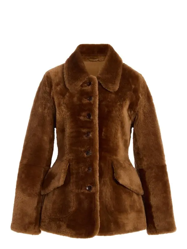 BY MALENE BIRGER Adeline Shearling Jacket - Brown