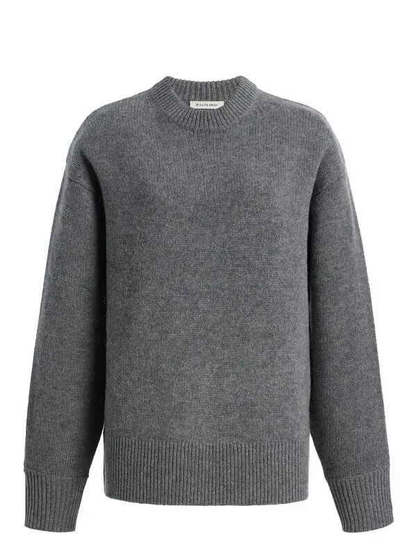 BY MALENE BIRGER Hannah Crew-neck Wool Sweater - Grey