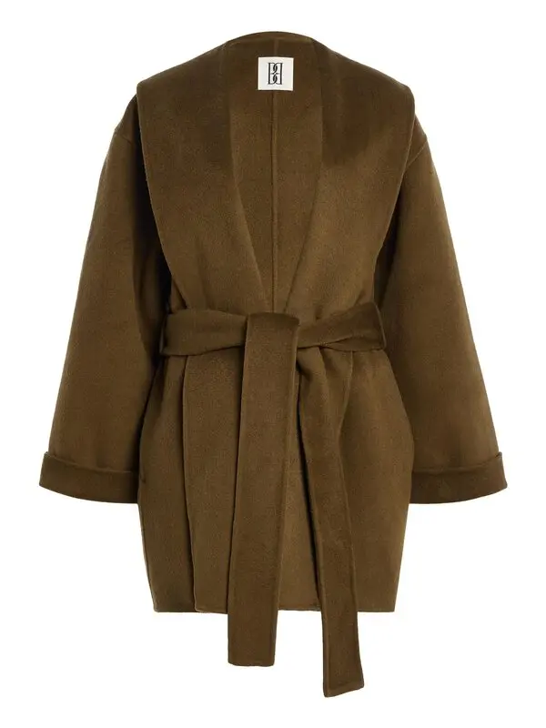 BY MALENE BIRGER Trinelle Belted Wool Coat - Olive