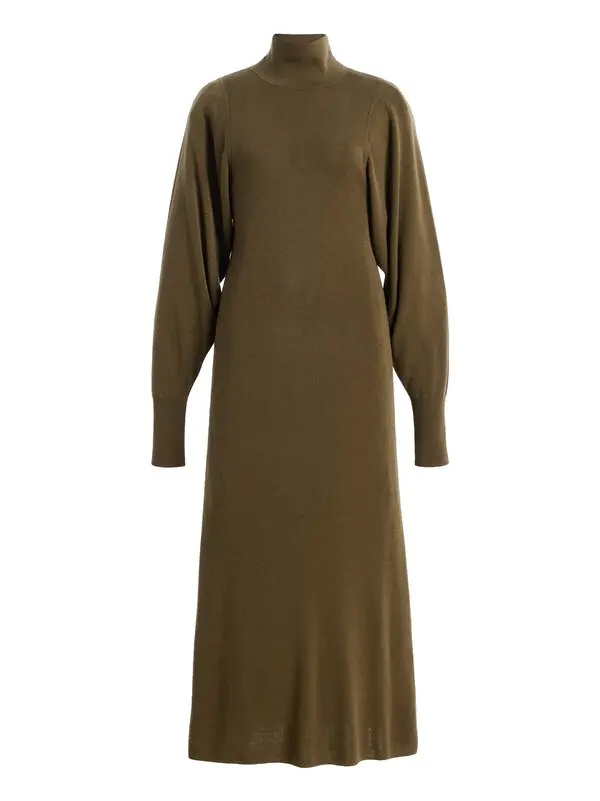 BY MALENE BIRGER Menna Turtleneck Knit Maxi Dress - Olive