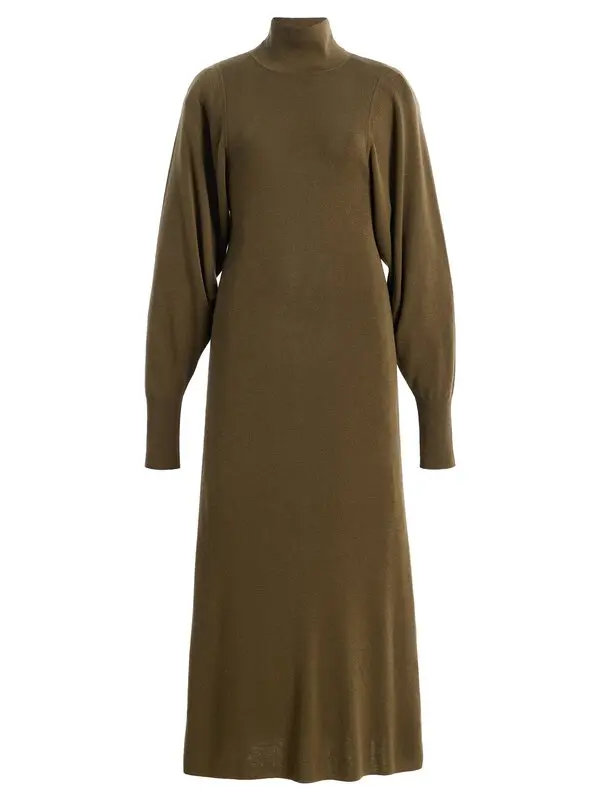 BY MALENE BIRGER Menna Turtleneck Knit Maxi Dress - Olive