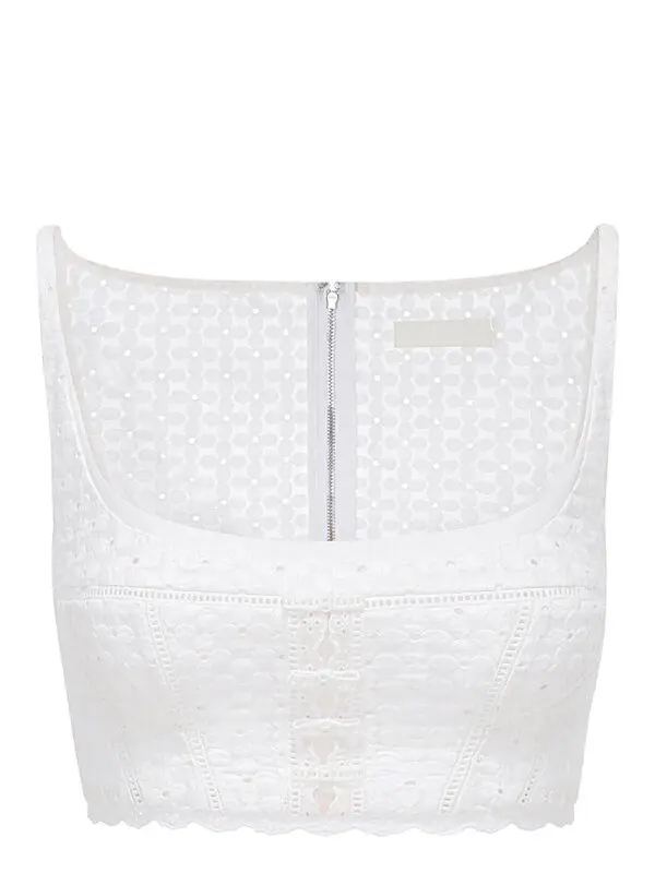 MONTSAND Textured Crop Top - White