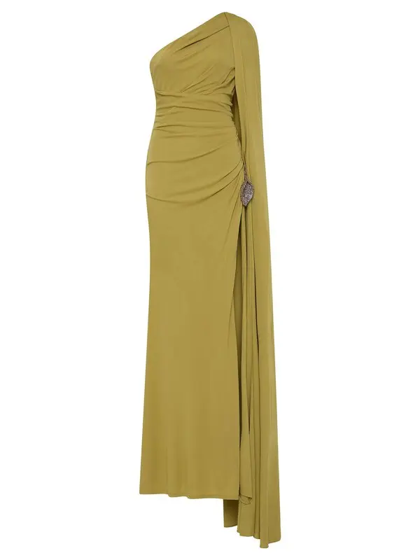 Rachel Gilbert Jordan Draped Gown - Green