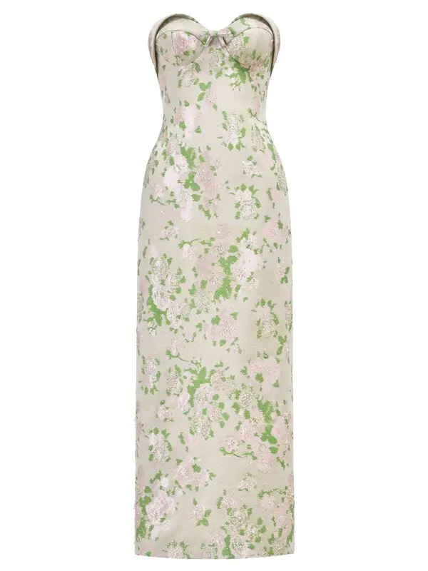 MONTSAND Silk-blend Corset Midi Dress With Print - Floral