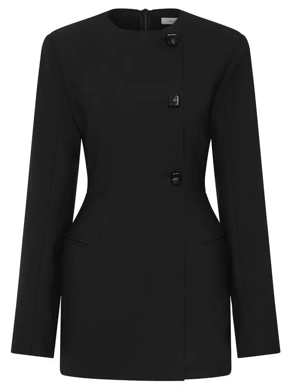 Rachel Gilbert Finley Wool-blend Mini Dress - Black