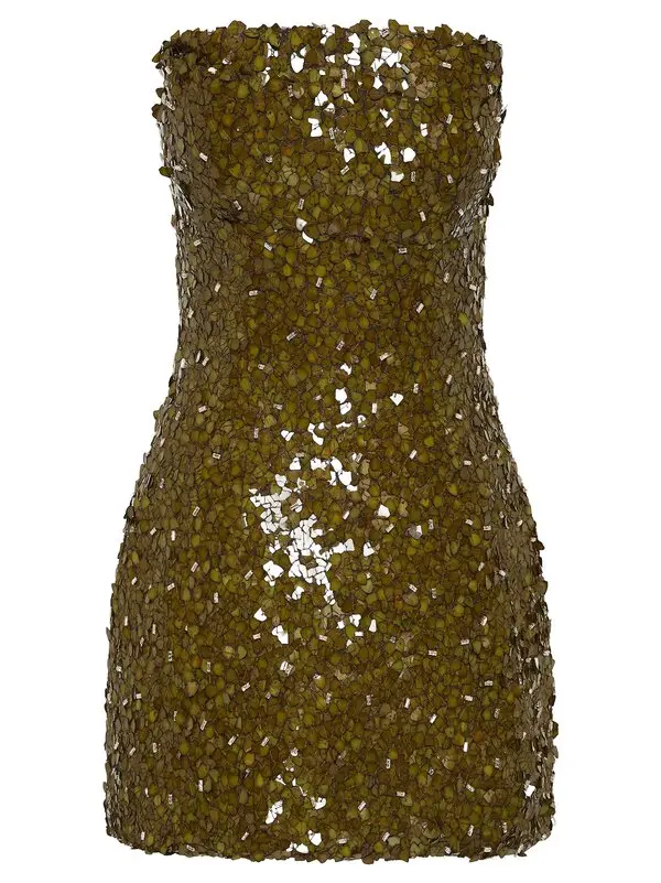 Rachel Gilbert Karter Tulle Mini Dress - Olive