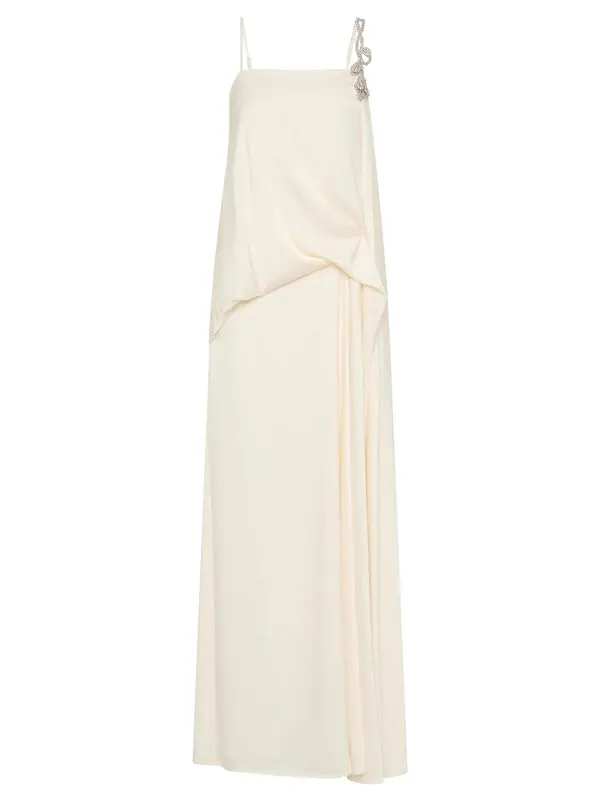 Rachel Gilbert Oryx Draped Column Gown - Ivory
