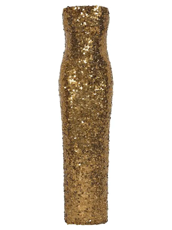 Rachel Gilbert Karter Sequined Gown - Gold