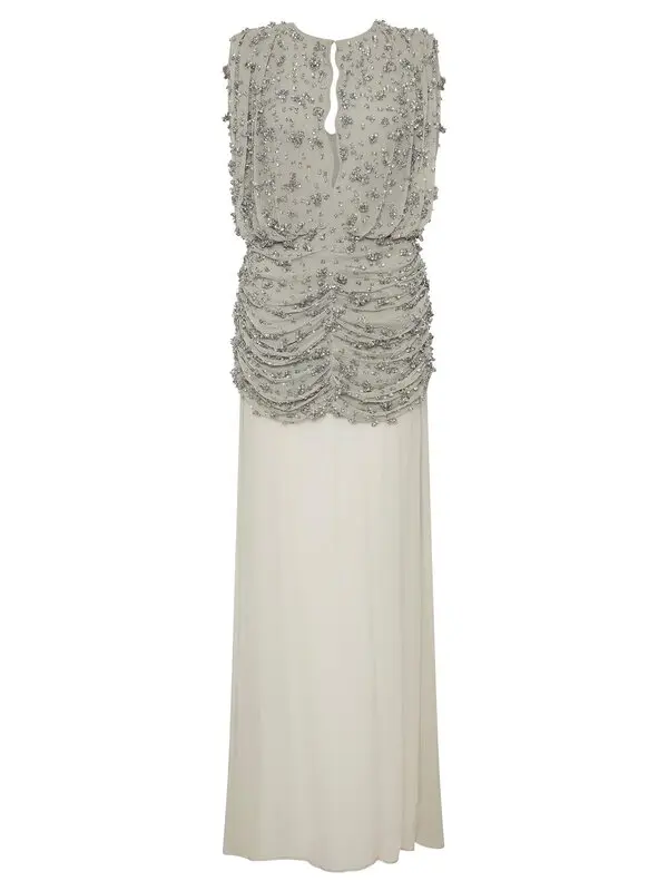 Rachel Gilbert Anika Beaded Gown - Grey
