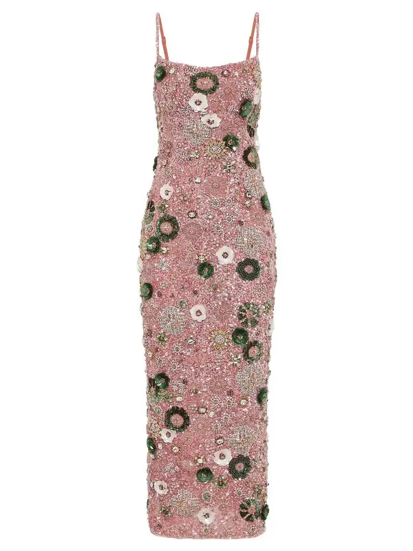 Rachel Gilbert Francesca Beaded Gown - Pink