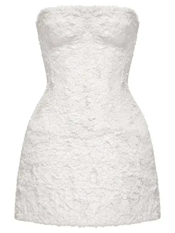 MONTSAND Fur Tube Mini Dress - Ivory