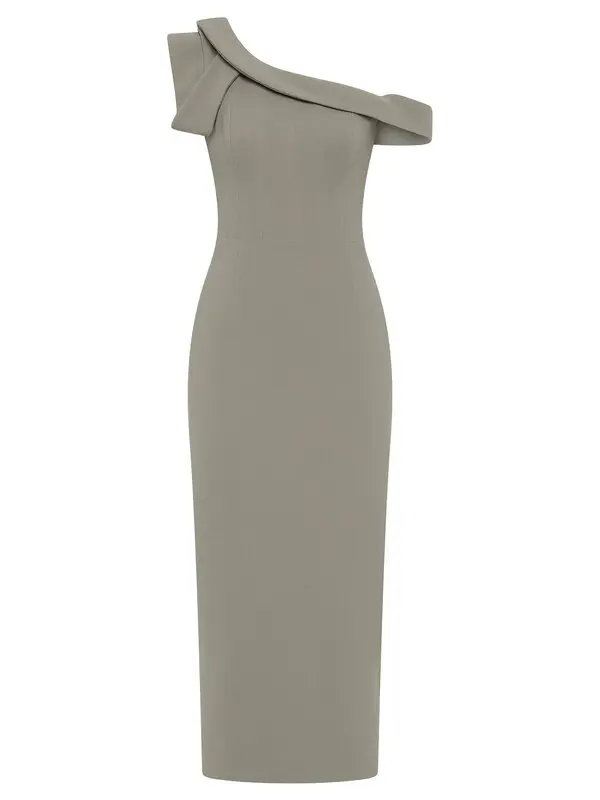 Rachel Gilbert Emile Draped Midi Dress - Grey