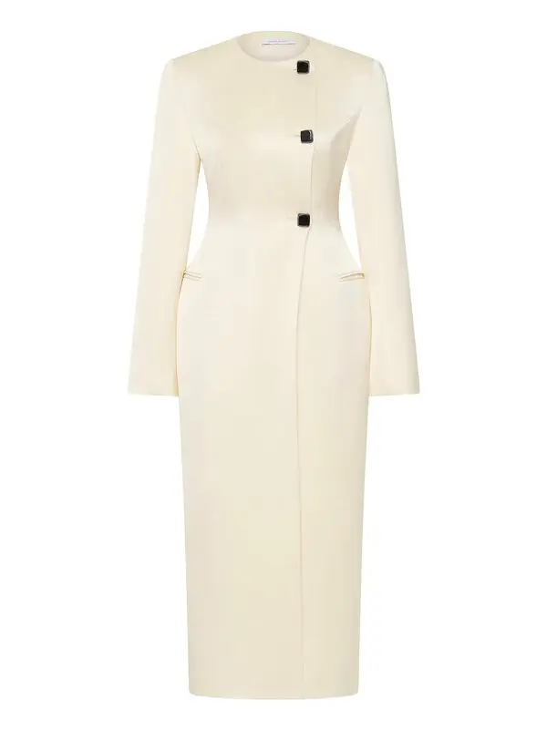 Rachel Gilbert Leeta Tailored Coat With Button Detailing - Ivory