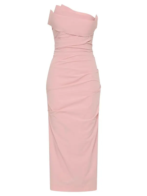 Rachel Gilbert Salma Strapless Midi Dress - Pink