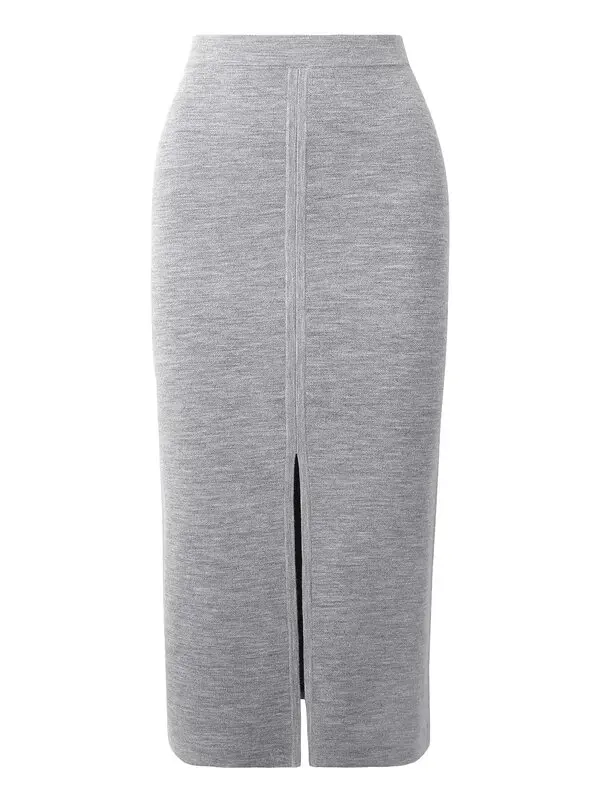 Gabriela Hearst Hodgkins Reversible Wool-blend Midi Skirt - Gray