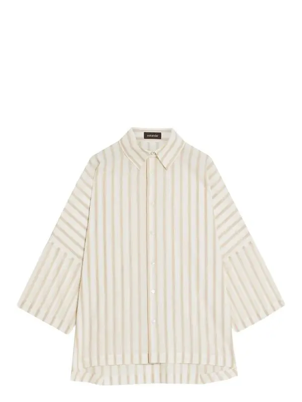 Eskandar Striped Cotton-voile Shirt - Cream