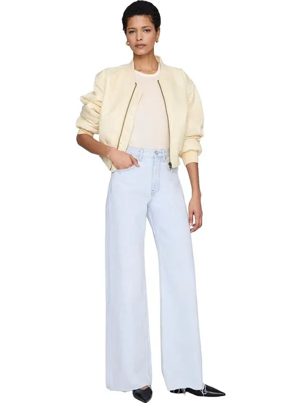 ANINE BING Cropped Leon Bomber - Butter Yellow