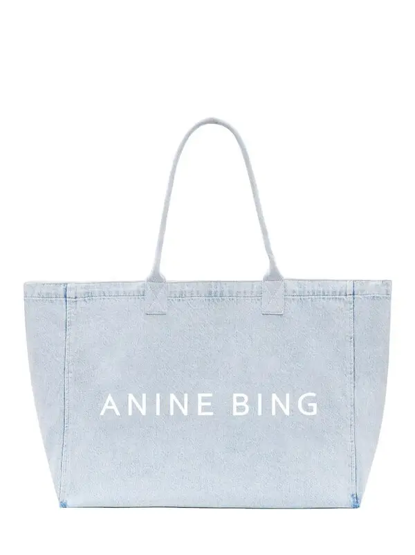 ANINE BING Leo Denim Tote - Lucid Blue