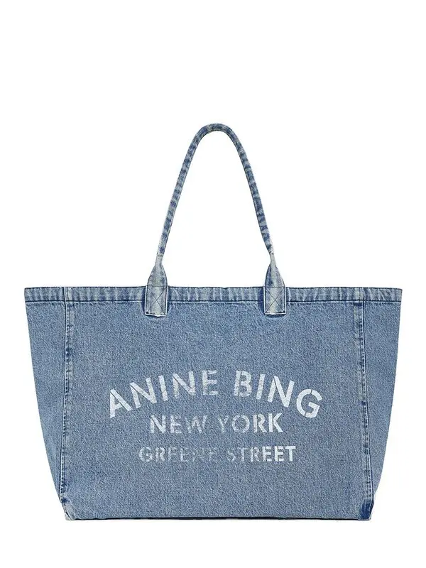 ANINE BING Leo Denim Tote - Shadow Blue