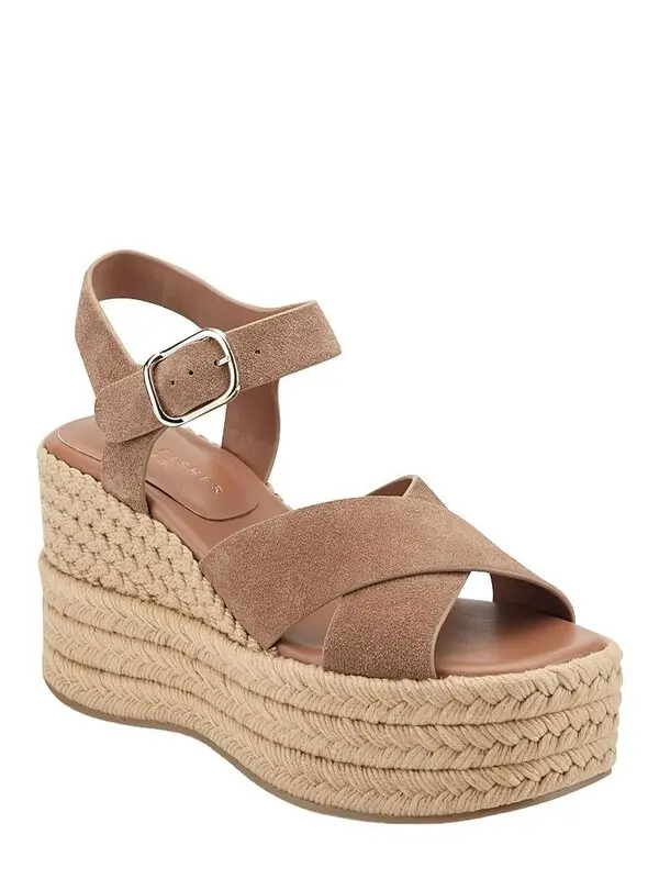 MARC FISHER LTD. Pasion Espadrille Platform Sandals - Medium Natural