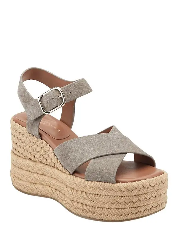 MARC FISHER LTD. Pasion Espadrille Platform Sandals - Taupe