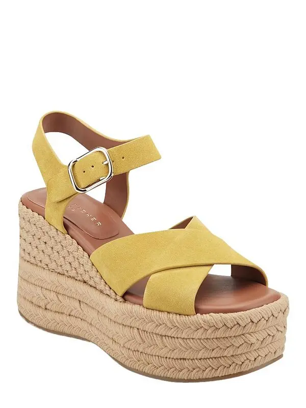 MARC FISHER LTD. Pasion Espadrille Platform Sandals - Yellow