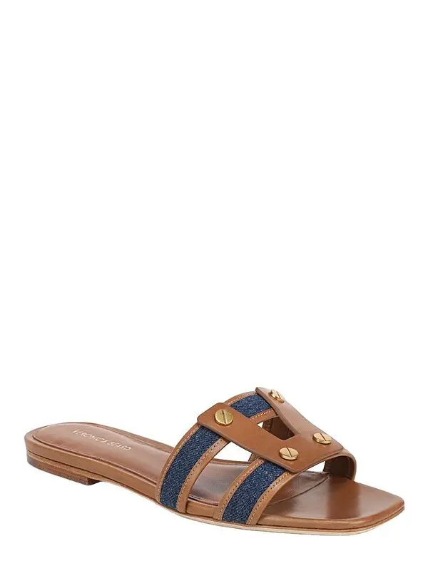 Veronica Beard Via Slides - Honey/navy