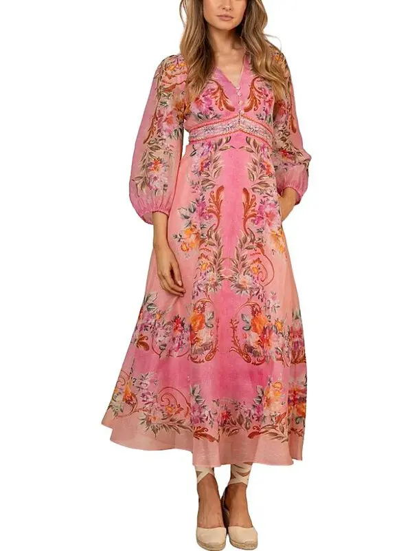 Hale Bob Frida Organza Maxi Dress - Coral