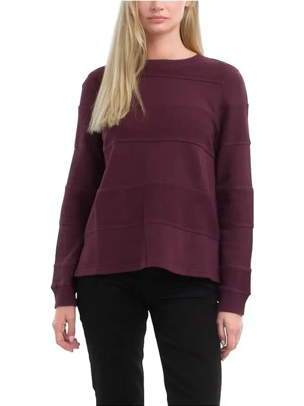 WILT CLOTHING Striped Sweatshirt - Dark Fig