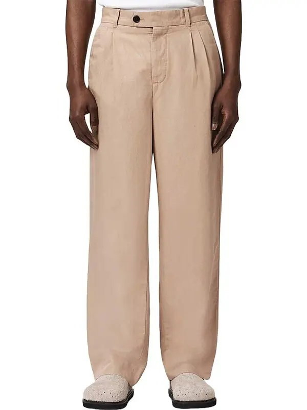 ALLSAINTS Roland Straight Fit Trousers - Nutmeg Brown