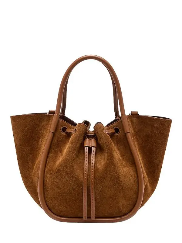 Proenza Schouler Small Ruched Suede Tote Bag - Saddle