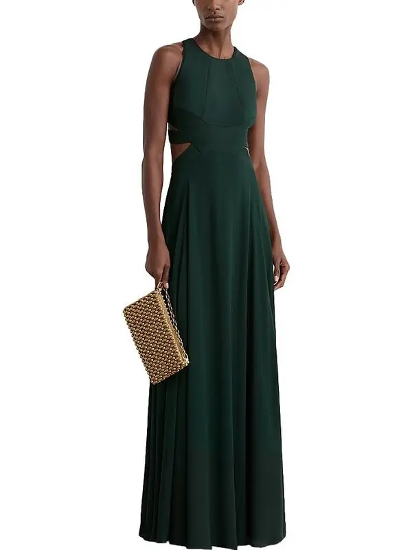 REISS Paloma Cutout Maxi Dress - Green