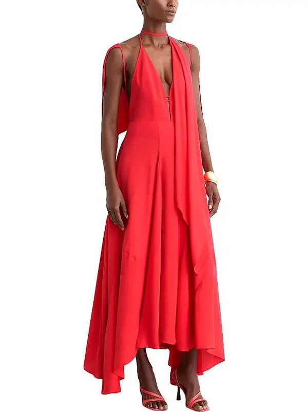 REISS Evory Layered Maxi Dress - Orange