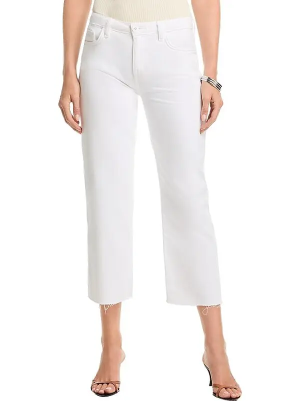L'Agence Wanda High-rise Crop Wide-leg Jeans - Blanc