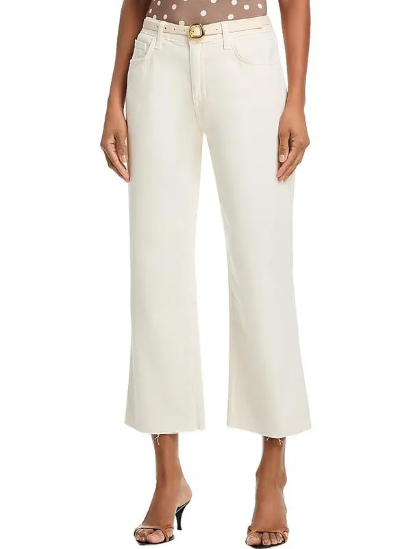L'Agence Wanda High-rise Crop Wide-leg Jeans - Light Ecru