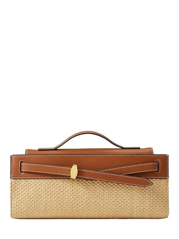 Veronica Beard Dash Raffia Clutch - Hazelwood