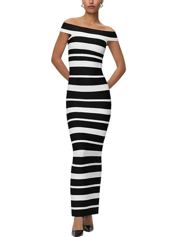 Herve Leger The Kiva Gown - Black Alabaster