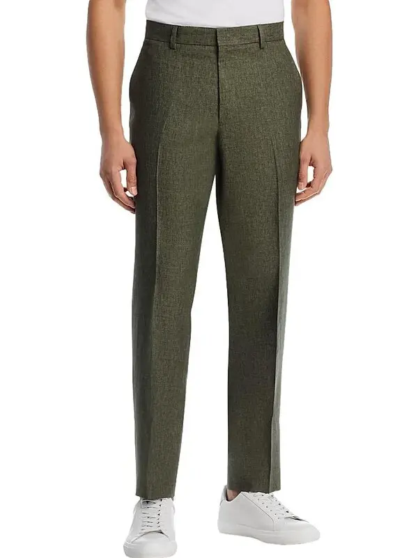 Vince Delave Linen Slim Fit Suit Pants - Dark Green