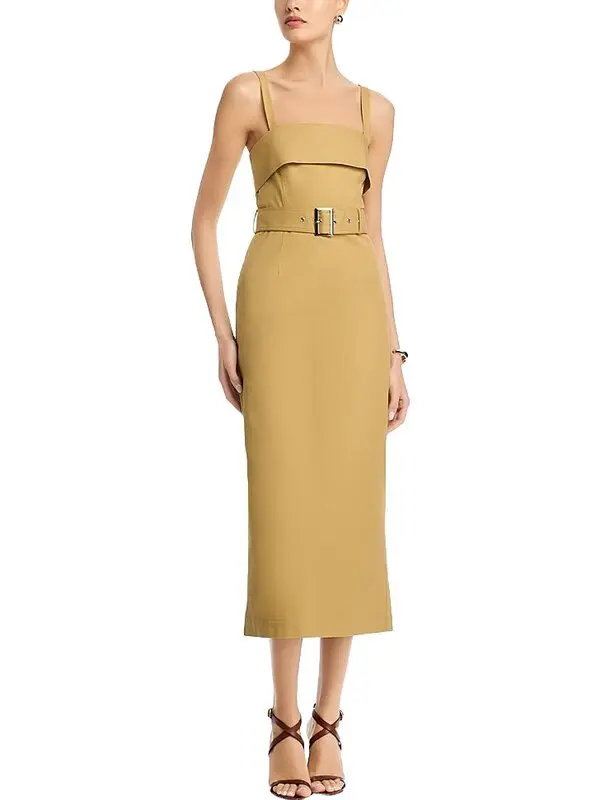 TOCCIN Theodora Belted Midi Dress - Biscotti