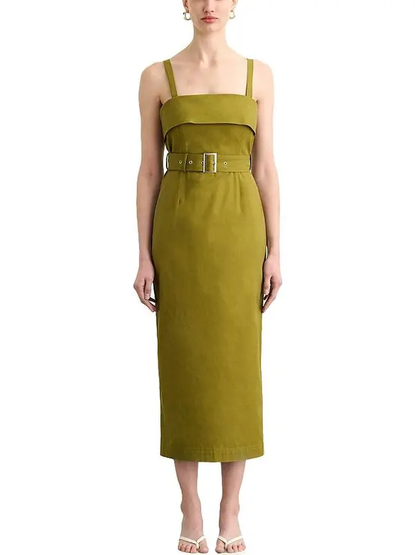 TOCCIN Theodora Belted Midi Dress - Cardamom
