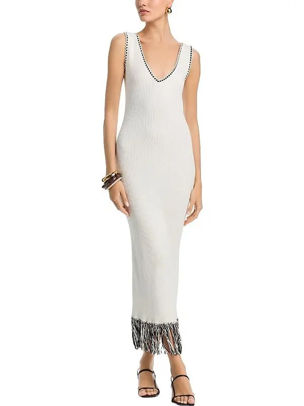 TOCCIN Ashtin V-neck Midi Dress - Optic/jet