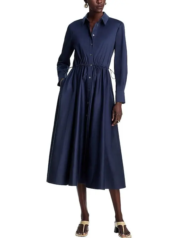 TOCCIN Anika Long Sleeve Shirt Dress - Navy