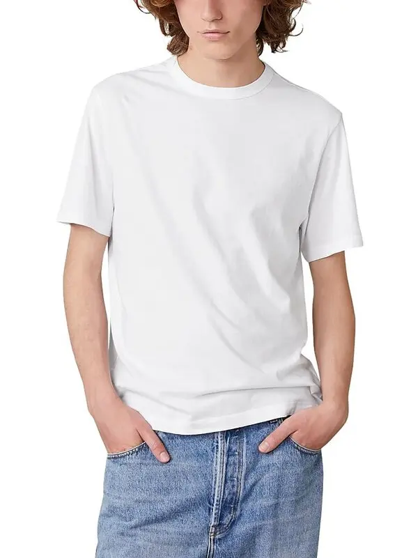 Officine Générale Crewneck Cotton Tee - Optical White
